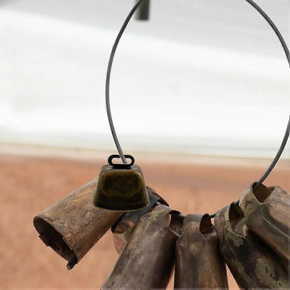 6Pcs Metal Cowbells for Decoration Vintage Style Dark Brown Iron Bells ...