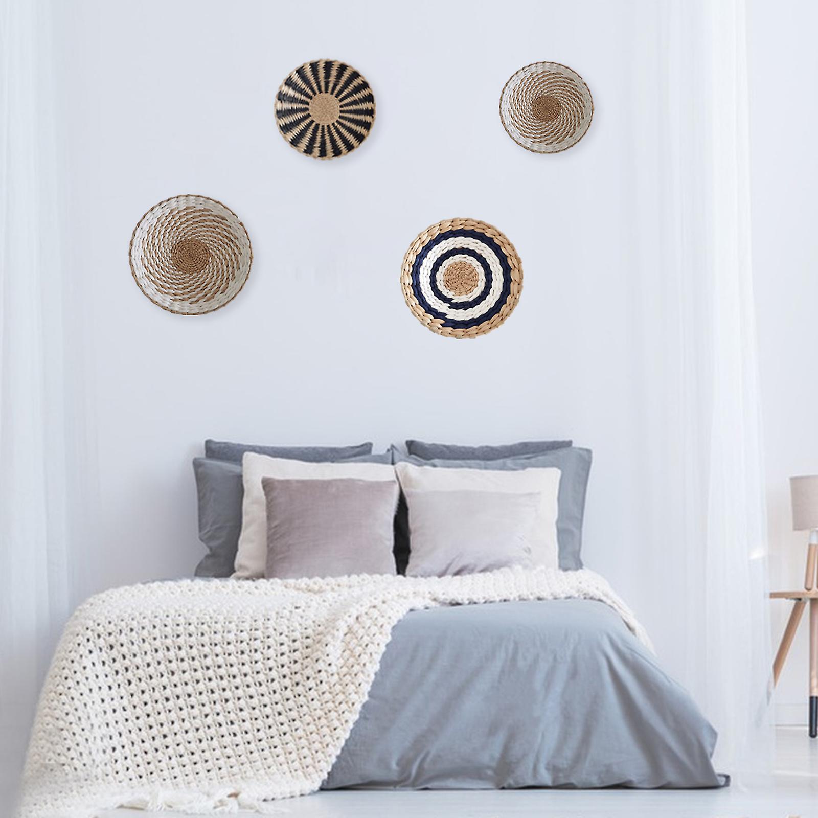 Décor de panier mural Boho, paniers décoratifs suspendus en osier ...