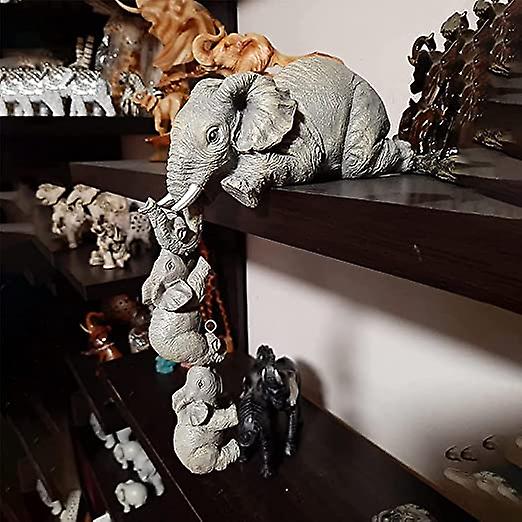 Resin Elephant Figurines Set Decorative Statues Mother Elephant And 2 ...