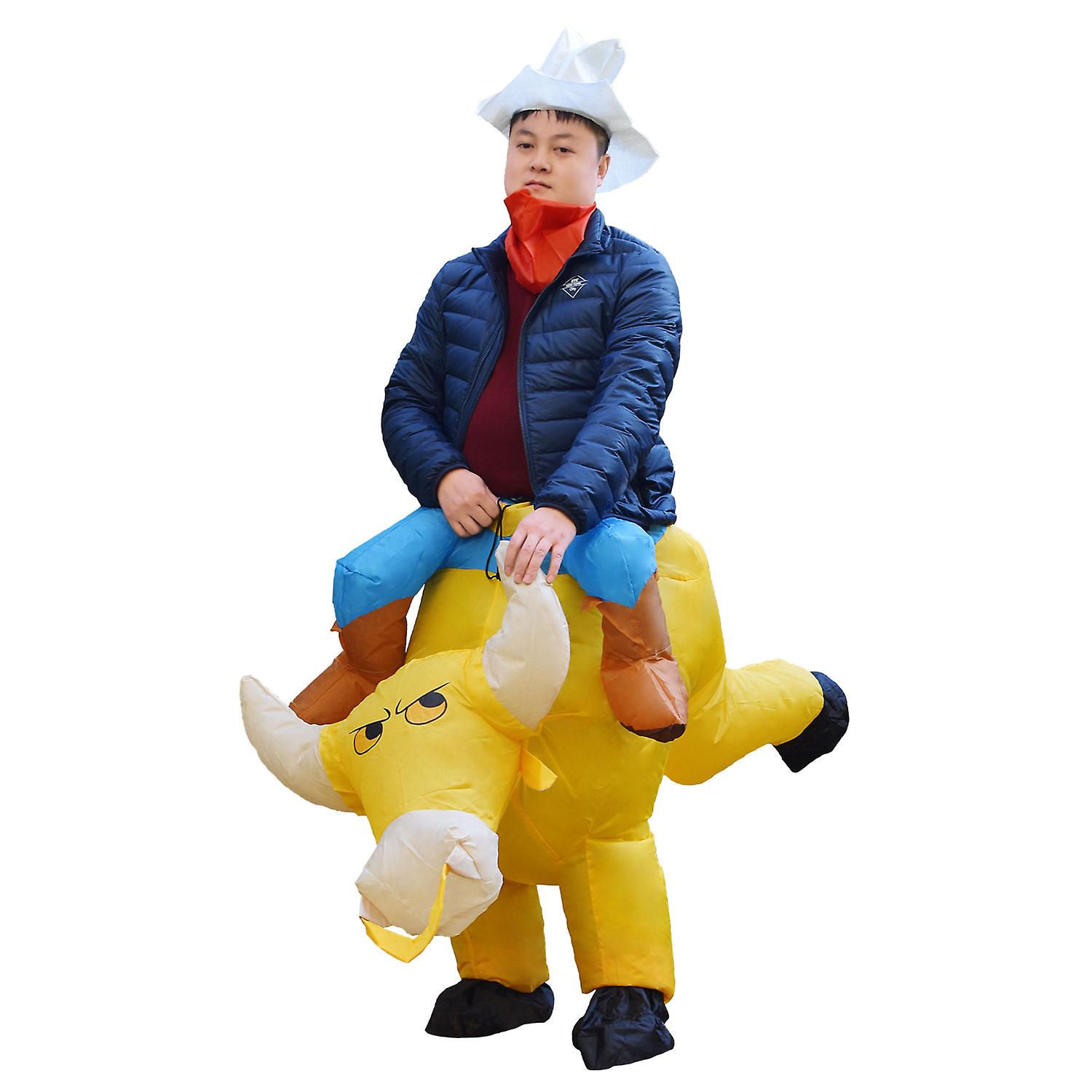 Inflatable Yellow Bull Riding Costume | Fruugo UK