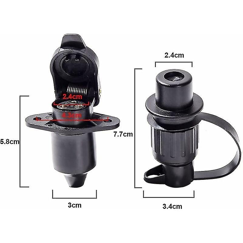 Pin Socket and 3 Pin Plug, for 12V Trailer Waterproof 3 Pin Plug Male ...