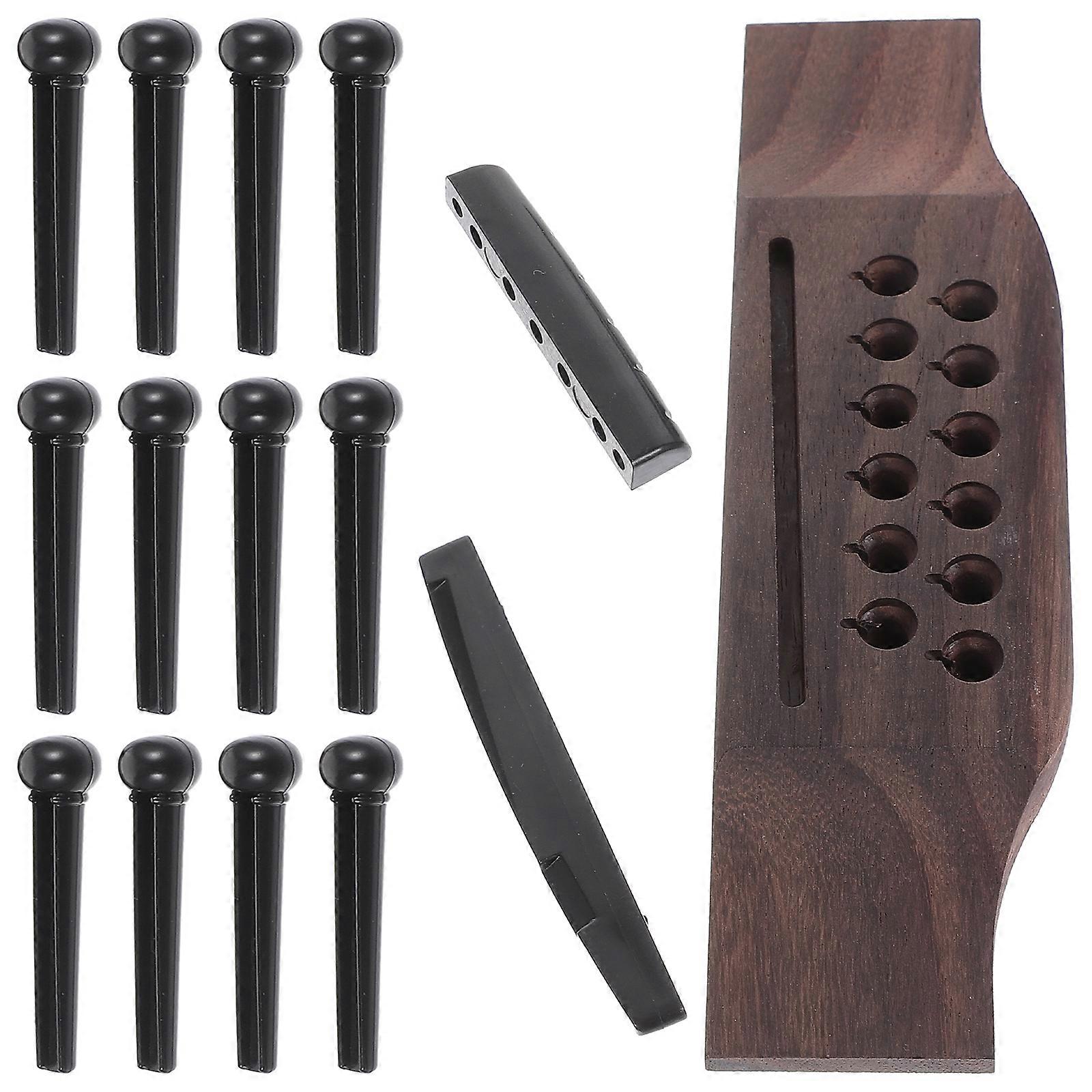 1 Set Acoustic Guitar Bridge 12 String Saddle And Nut Replacement ...