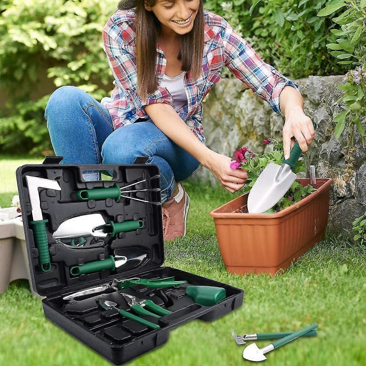 Gardening Tools Set,10 Pieces Garden Hand Tool, Gardening Gifts For ...