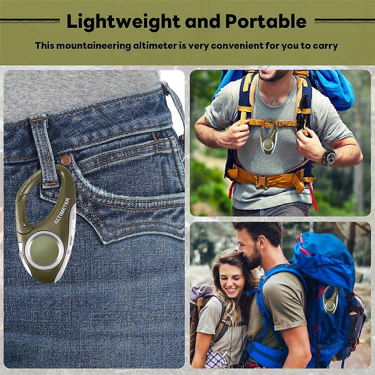 Electronic Altimeter Carabiner Altimeter Handheld Thermometer Outdoor ...