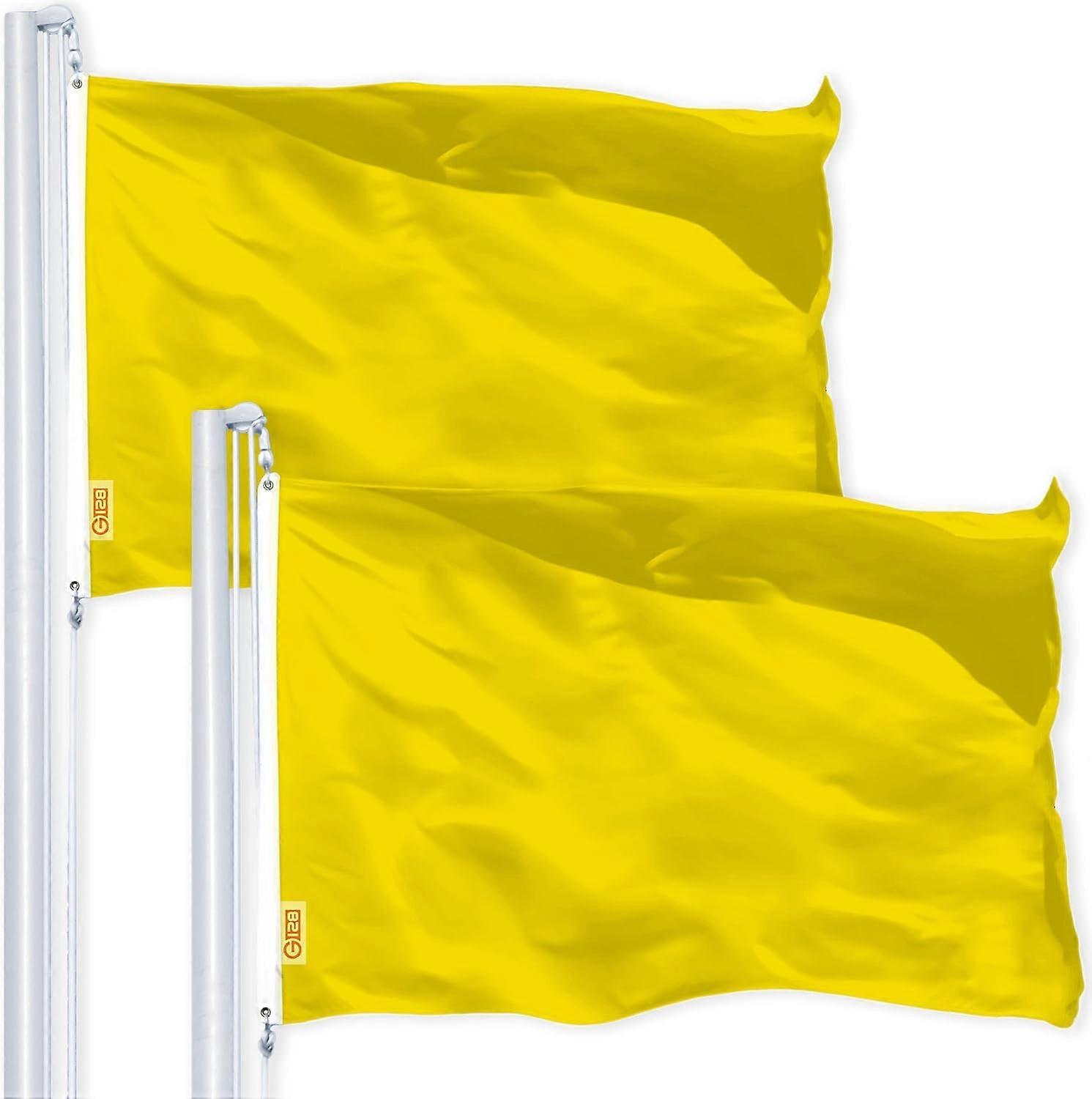 2 PACK: Solid Yellow Color Flag 3x5 FT 150D Printed | 3x5 feet ...