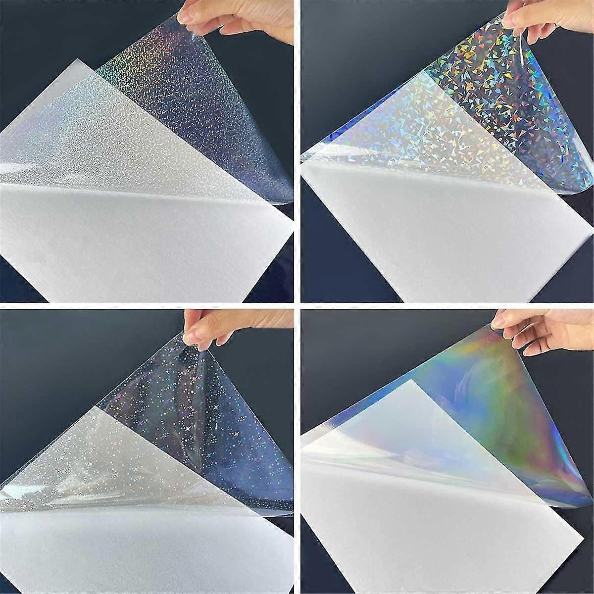 20 Sheets Holographic Sticker Paper A4 Size Vinyl Lamination Stickers ...