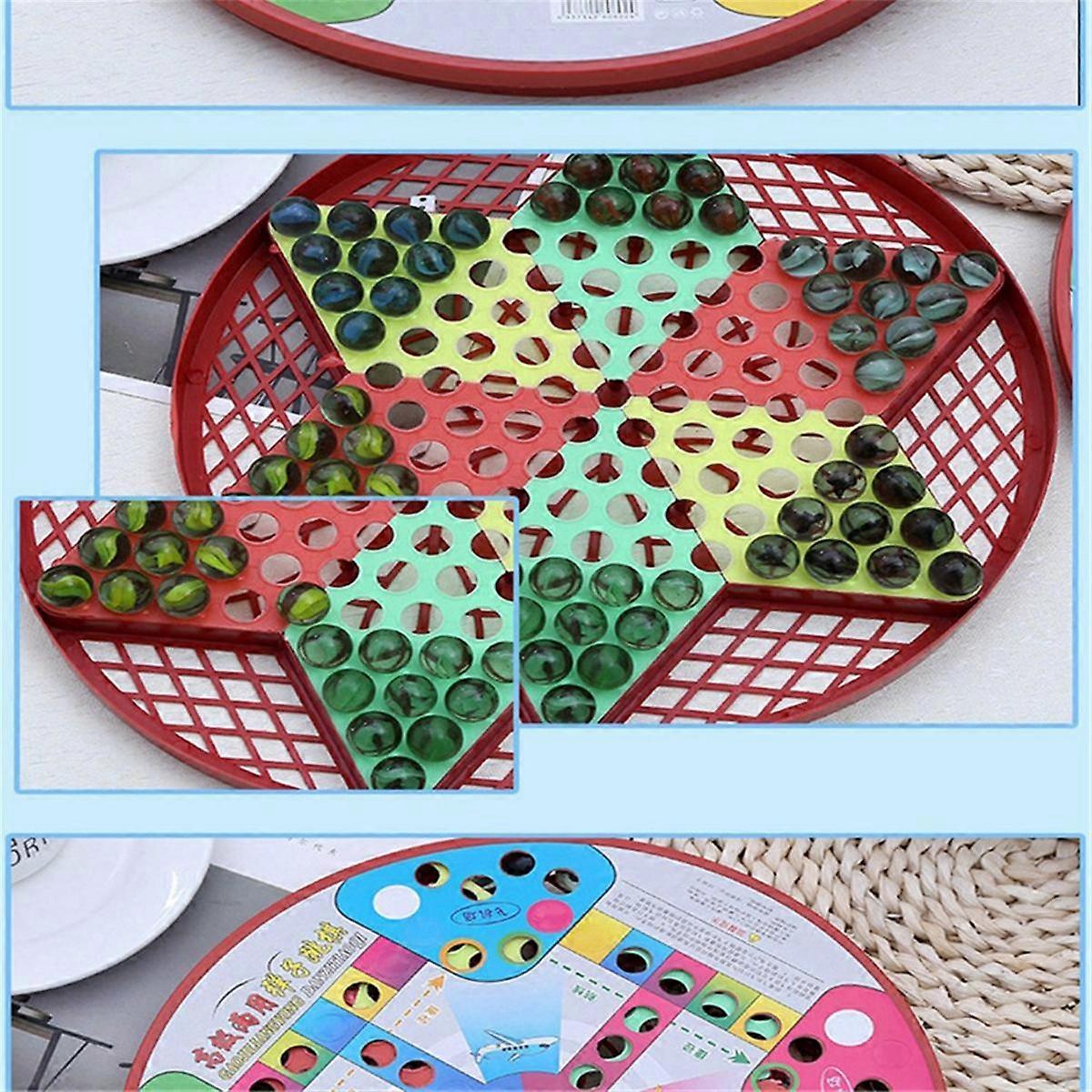 Glass Bead Checkers Flying Chess 2in1 DualPurpose Chessboard ...