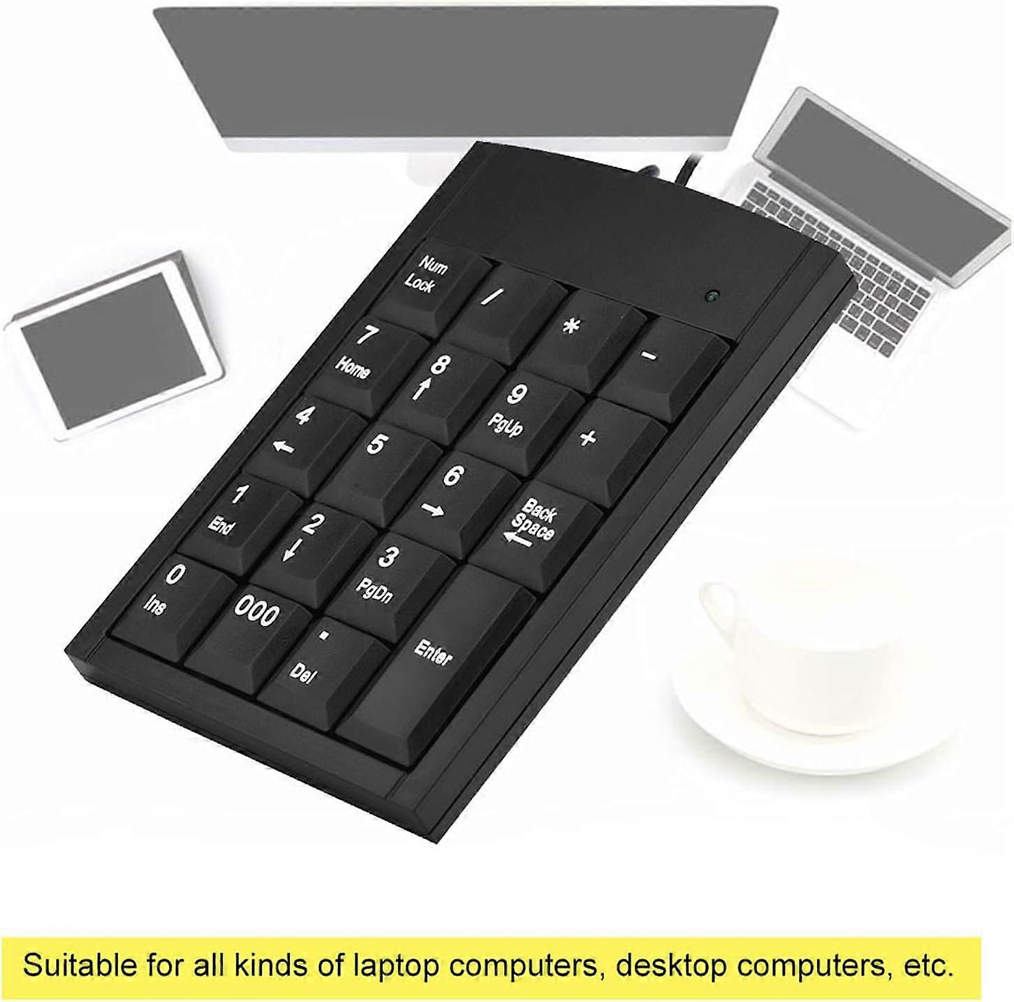Portable Lightweight Practical Mini Wired Ultra-thin USB Numeric Keypad Number Keyboard Numpad ...