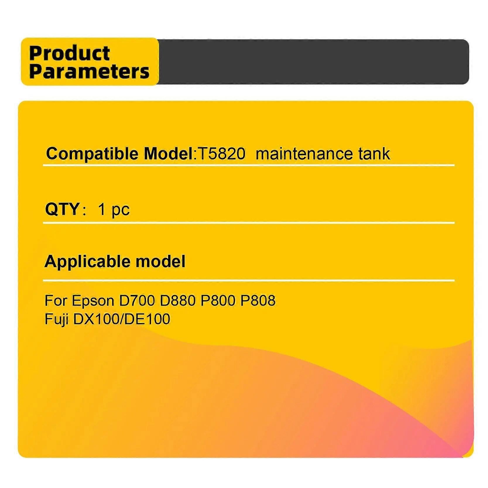 T5820 T582000 Zbiornik z atramentem konserwacyjnym do Epson SureColor SC-P800 P800 P808 D880 ...