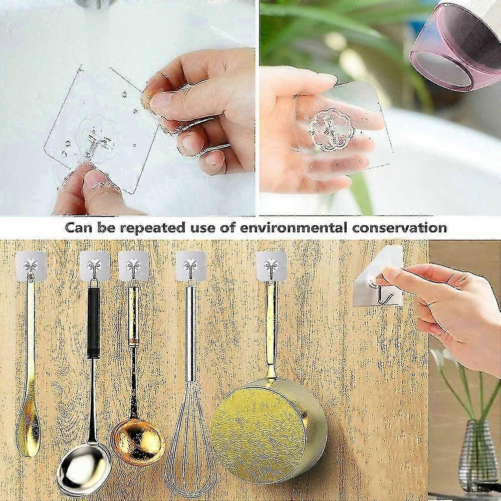12packs Adhesive Wall Hooks Heavy Duty Wall Hangers Without Nails ...