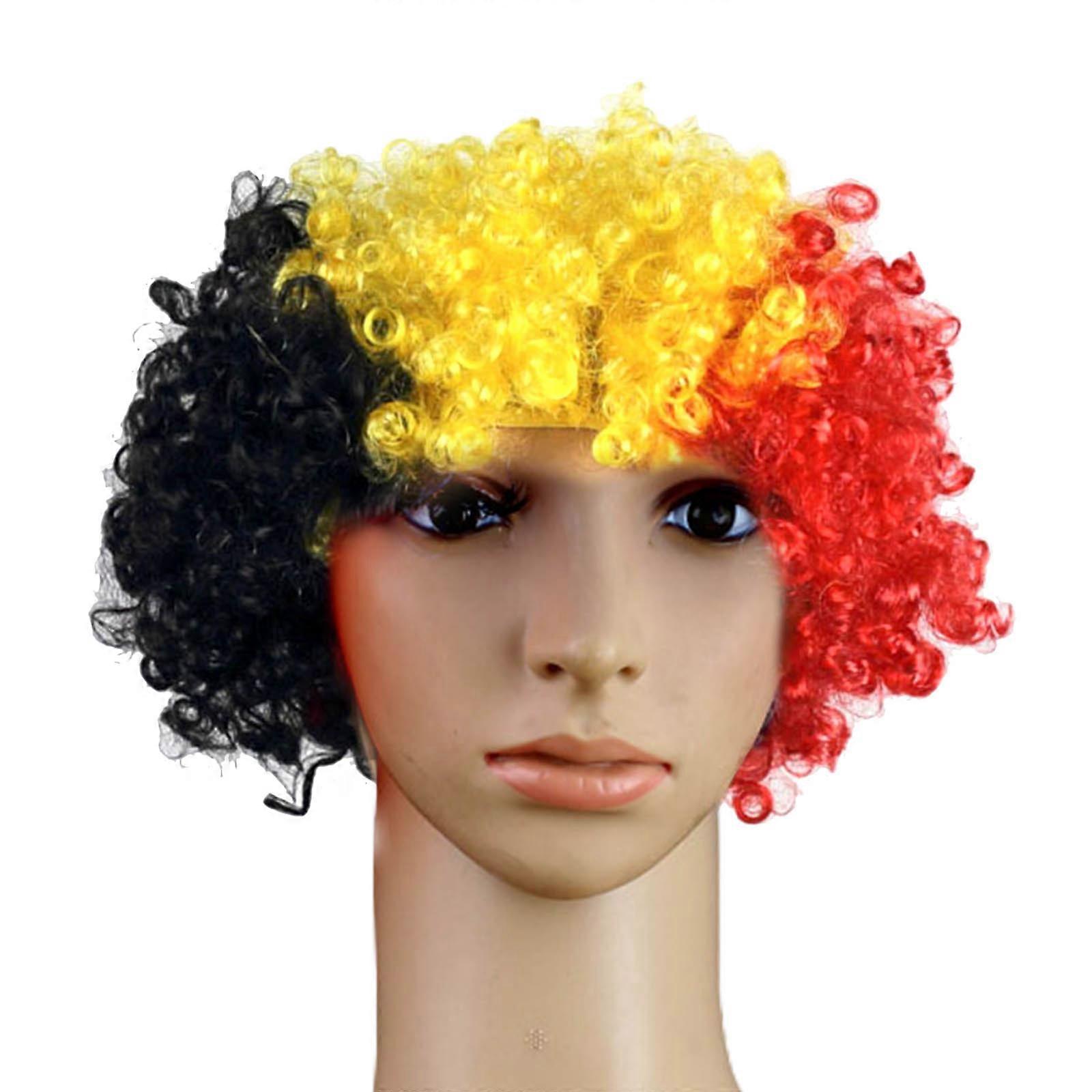 National Flag Color Wig Fashion Football Fans Unique Decor Party Props ...