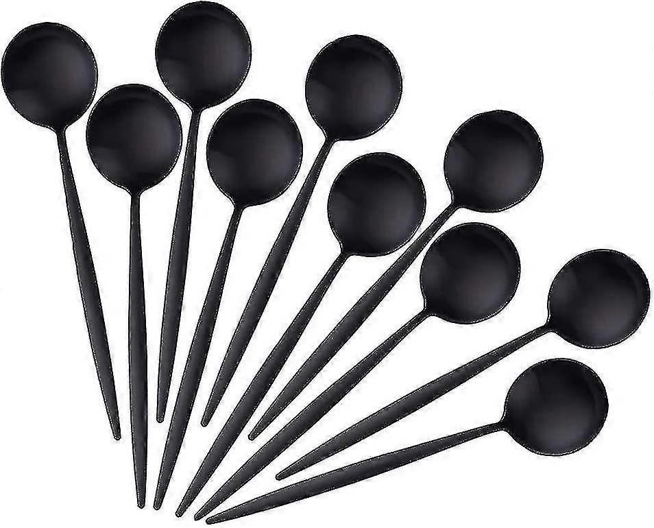 Espresso Coffee Spoons 12 Cm/4.8 Inch Small Round Dessert Spoon Black ...