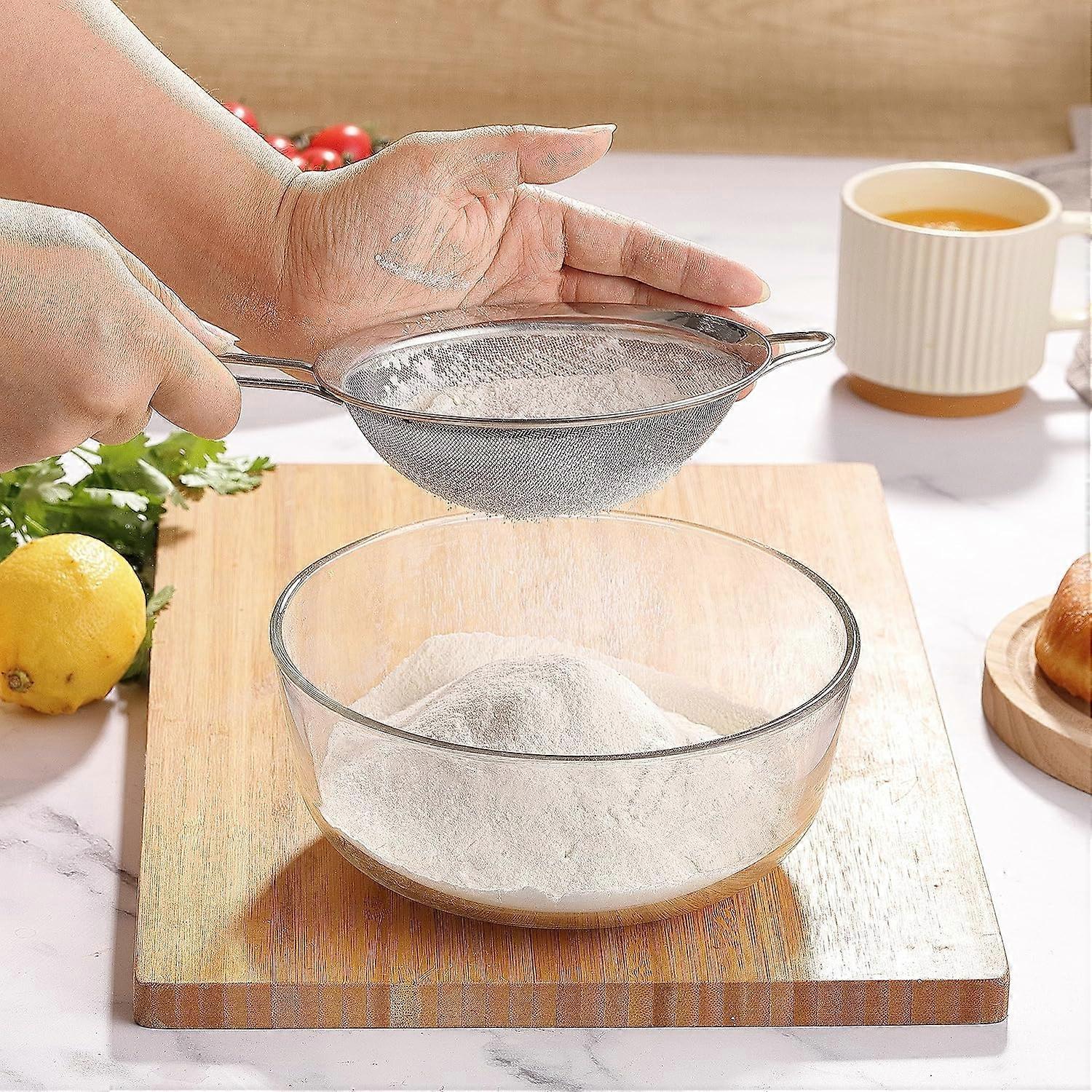 3PCS Fine Mesh Strainers Set, Stainless Steel Colanders and Sifters ...