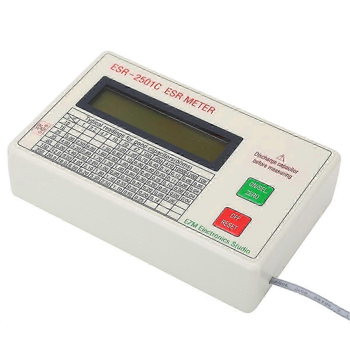 New ESR2501C Capacitor ESR Tester Test in Circuit Capacitance Meter ...