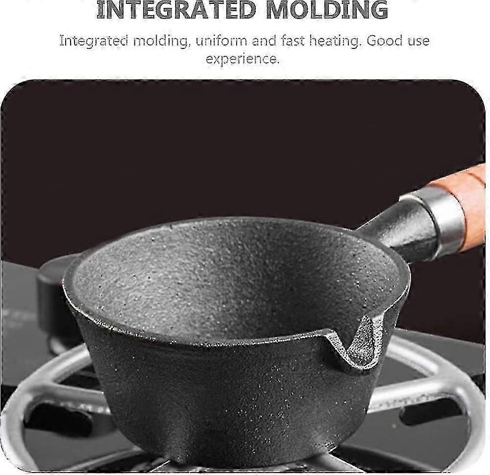 Melting Pot Cast Iron Sauce Pan Pre- Seasoned Basting Pot Nonstick ...