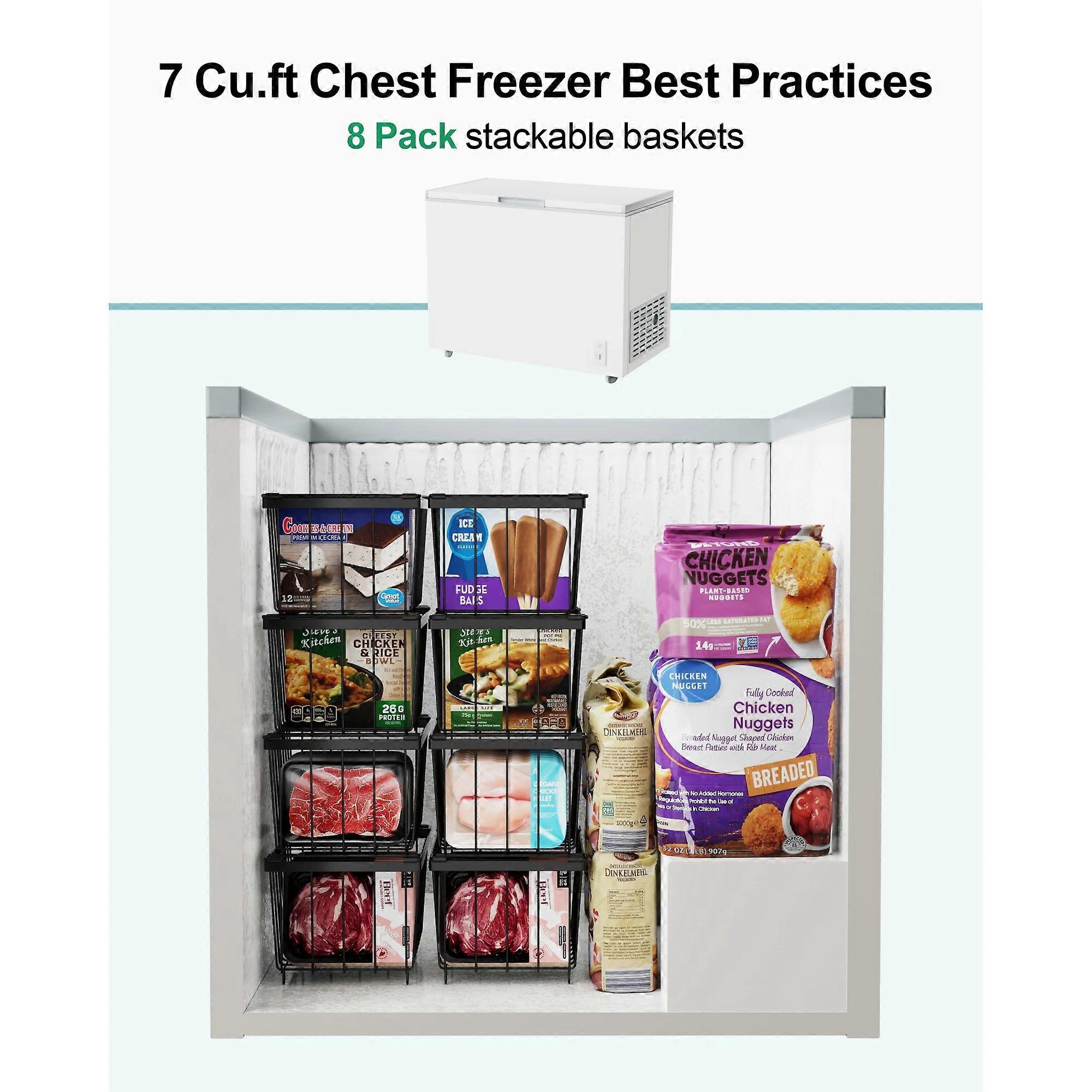 Freezer Organizer Bins - 4 Pack Stackable Freezer Baskets for Chest ...