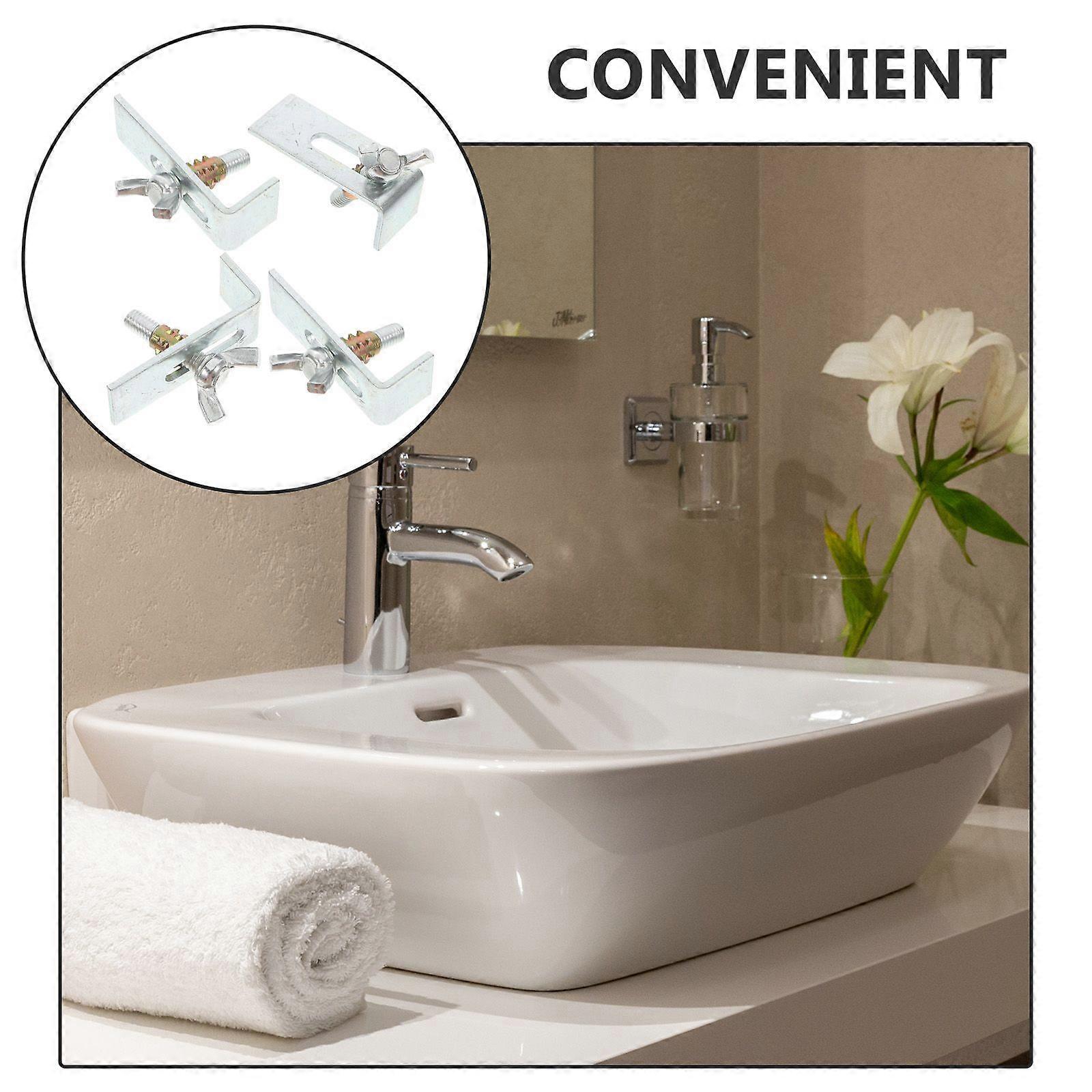 4pcs Heavy-Duty Sink Mounting Brackets Undermount Basin Clips Sink ...