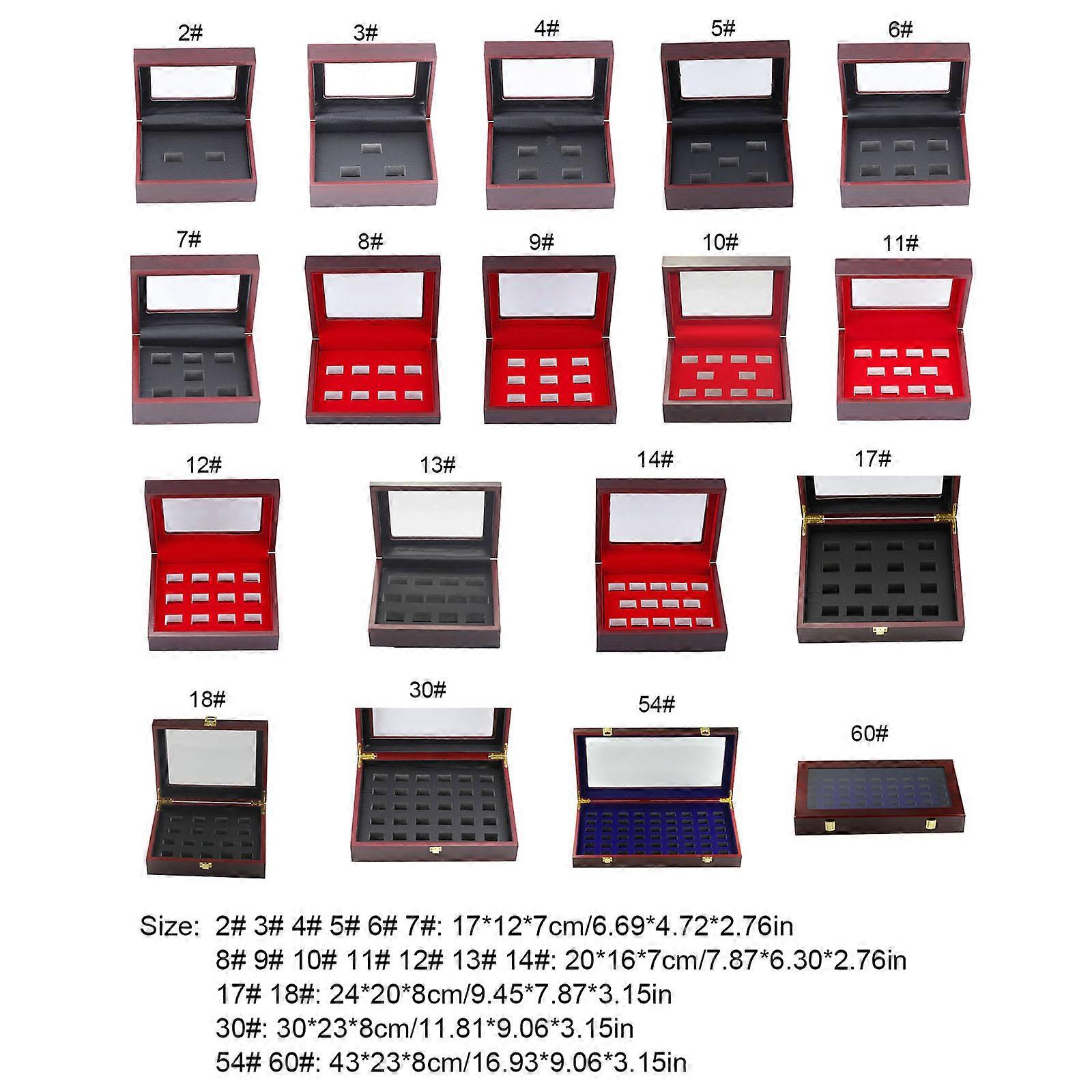 Wood Championship Ring Display Case for Multiple Sports Rings Jewelry ...