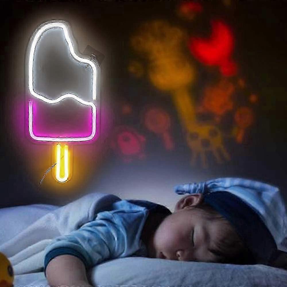 Wabjtam Popsicle Neon Sign - Usb Powered 3d Art Led Signs Neon Lights ...