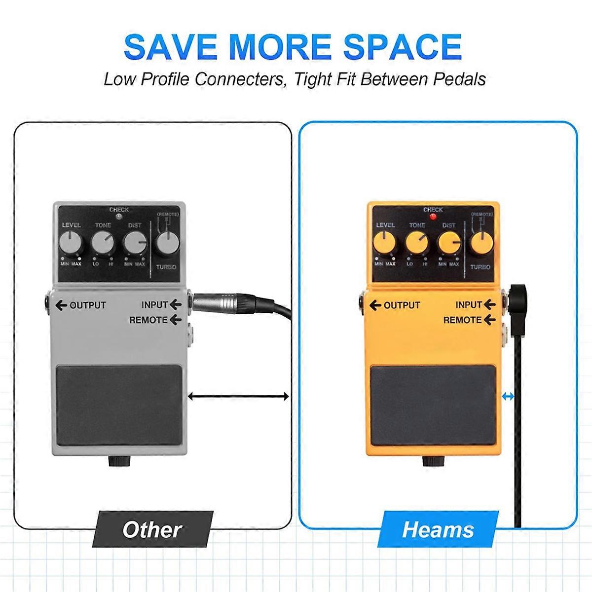 6 Pack 6 Inch Guitar Patch Cable, Inst ent Guitar Pedal Cable Right ...
