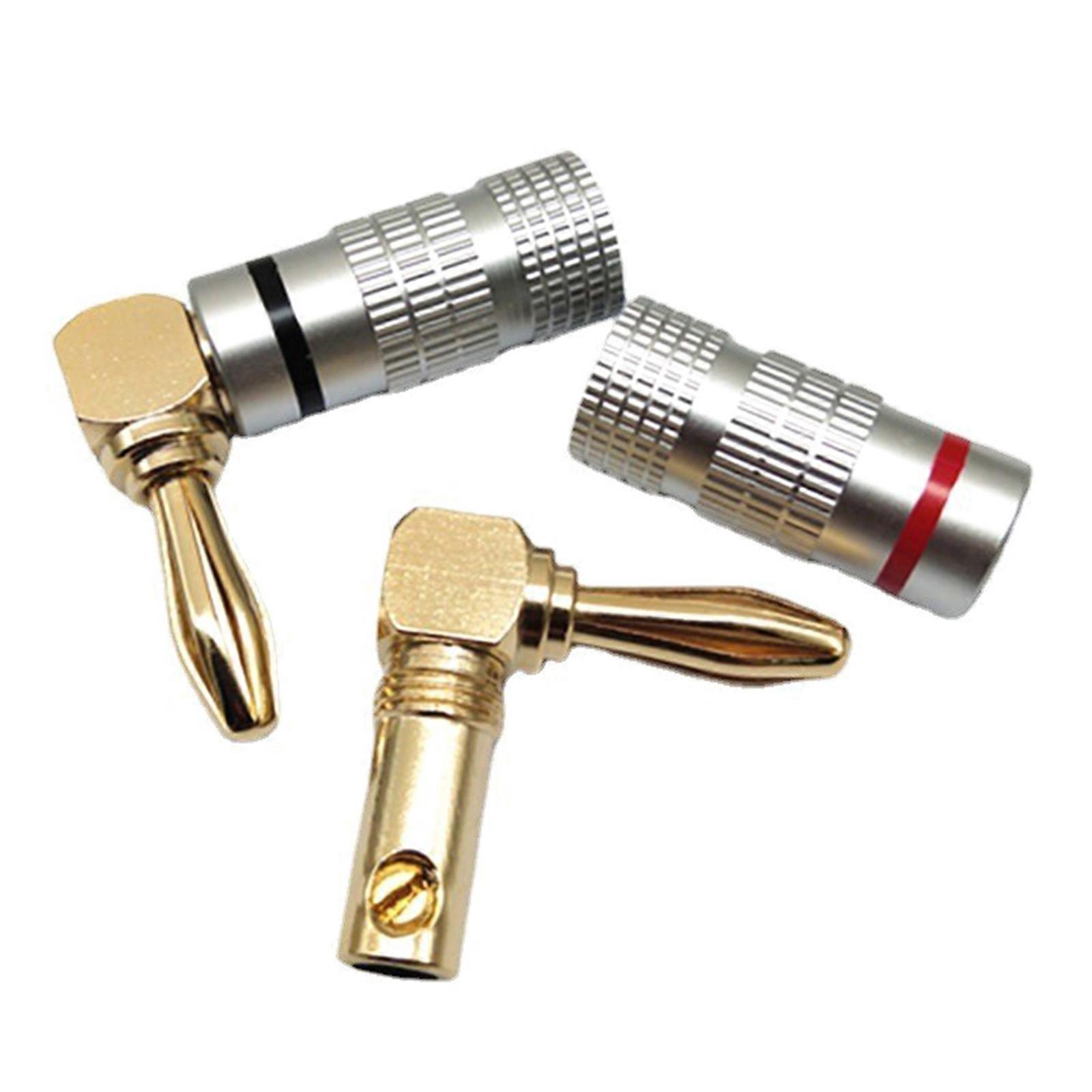 Gold Plated Speaker Plugs Stackable Banana Plugs for Speaker Wire Right ...