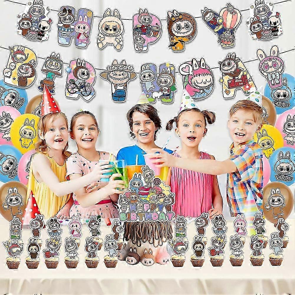 For Labubu Birthday Party Decoration Long-Term Use Super Fairy for Kids ...