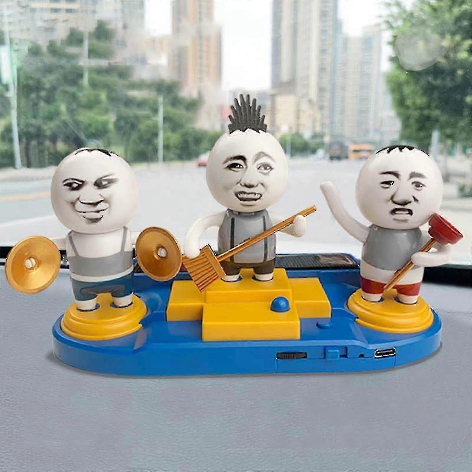 Eco-friendly Solar Shaking For Head Rock Band Car Dashboard Decor Photo ...