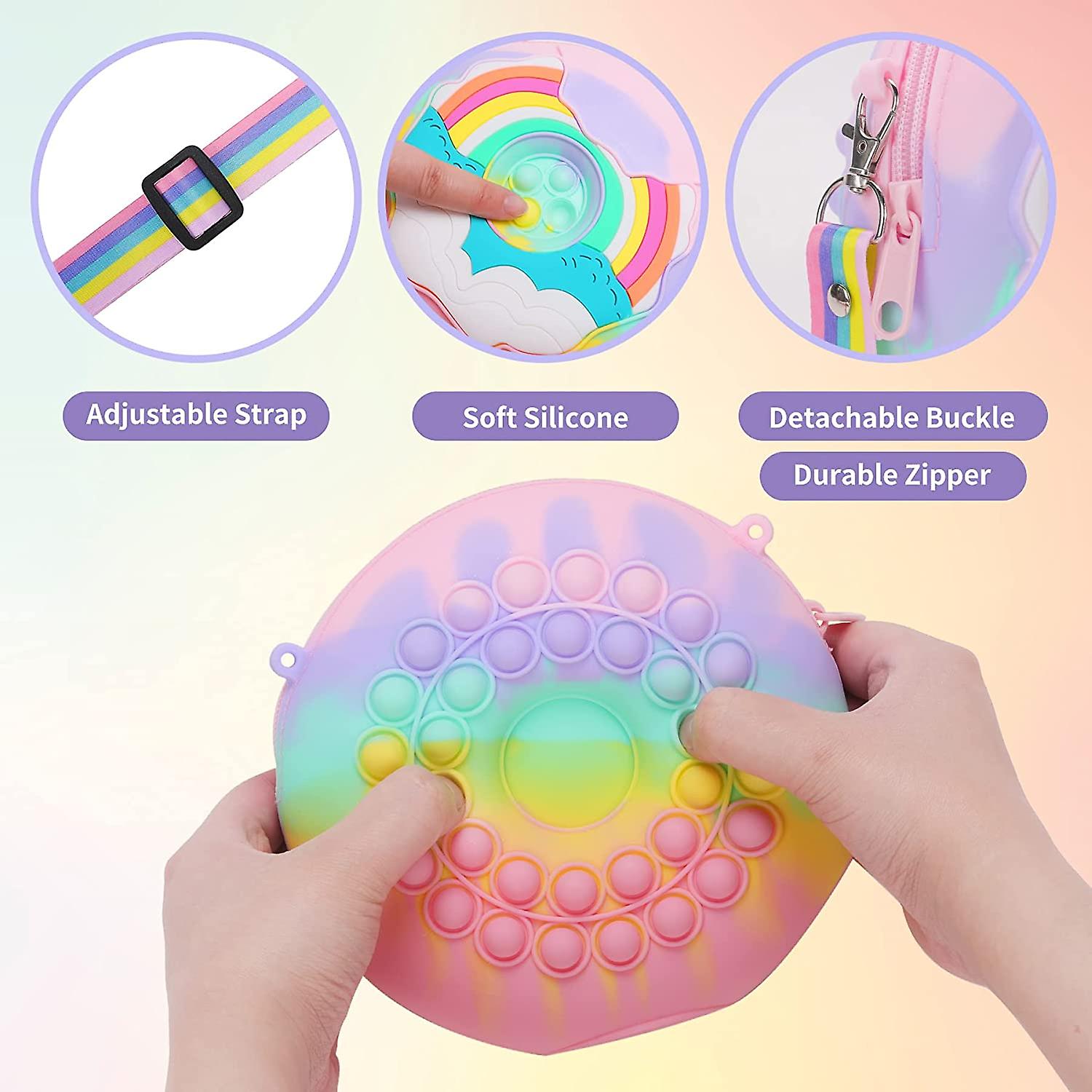 Pop Purse Fidget Shoulder Bag for Girls, Pop Fidget it Purse Crossbody ...