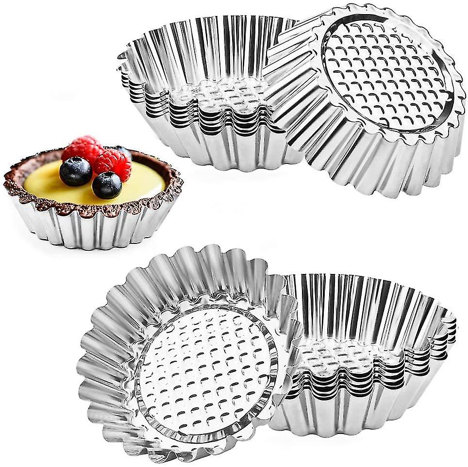 20 Packs Cake Mold, 3.7inch Stainless Steel Mini Pie Tartlet Cake Cake ...