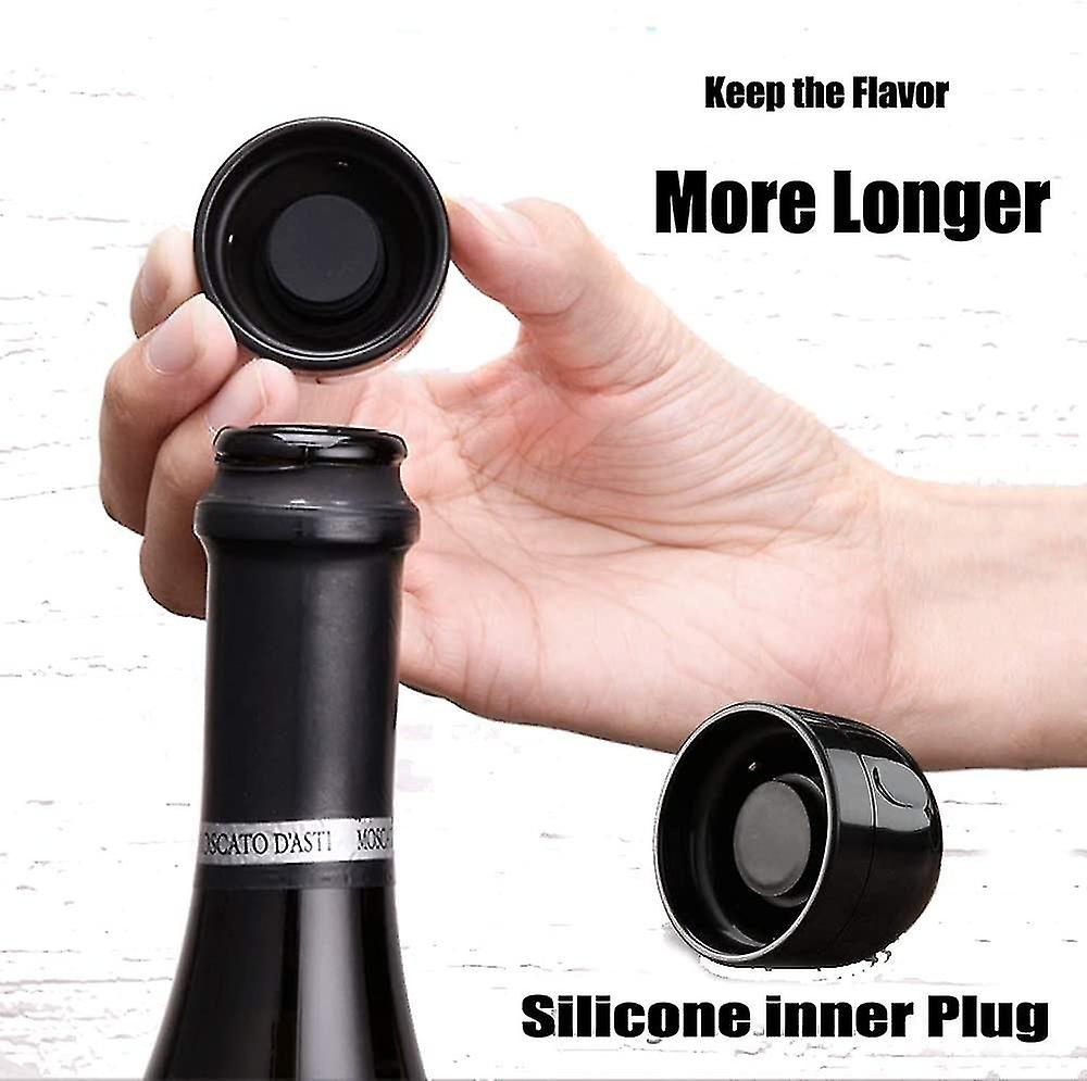 Wine Stopper Champagne Stoppers 4 Pcs Lockable, Reusable Sparkling ...