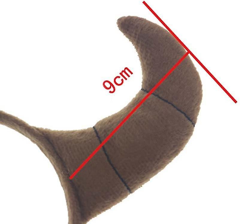 Party Ears Headbands Ox Horn Shape Brown Plush Animals Headpiece For ...