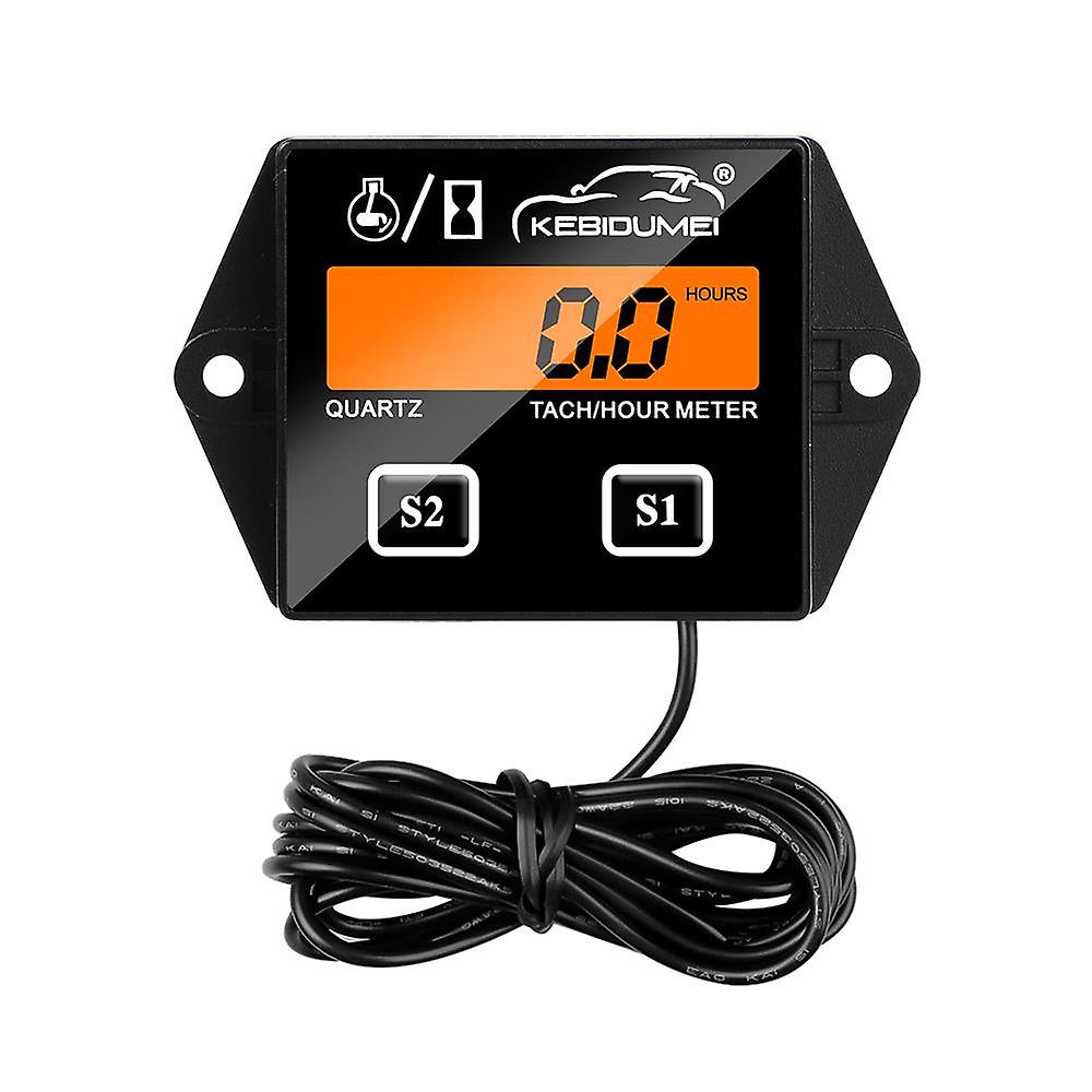 Universal Digital Engine Tach Hour Meter with Backlight LCD Display Boat Moto Tachometer Gauge ...