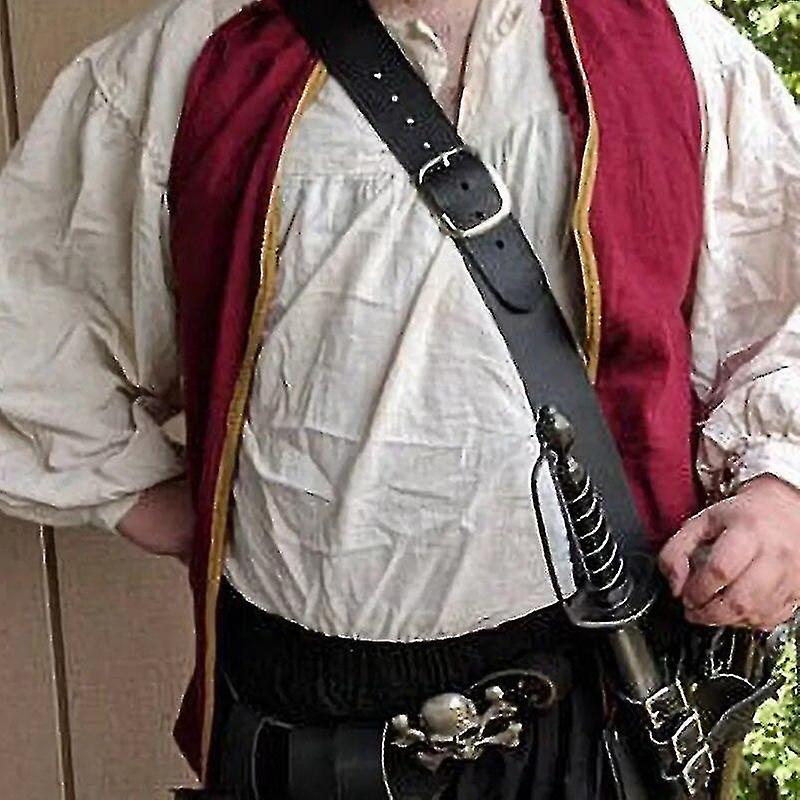 Medieval Leather Shoulder Belt Sword Flintlock Pistol Holster Steampunk ...