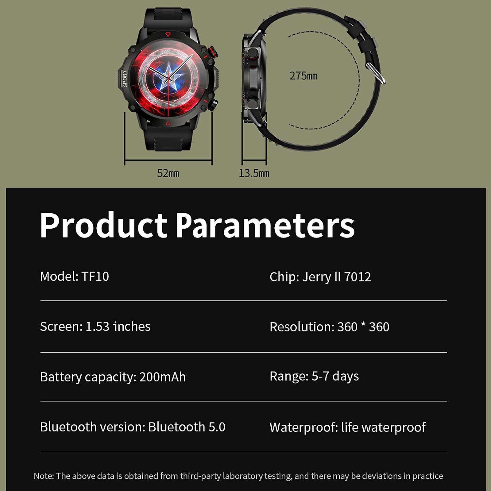 LEMFO TF10 Pro 1.53 inch BT5.2 IP67 Sport Smart Watch | Fruugo UK