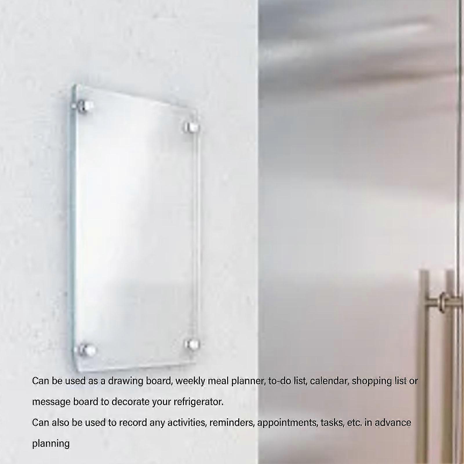 Acrylic Dry Erase Board Clear Rounded Edges Magnetic Installation Blank ...