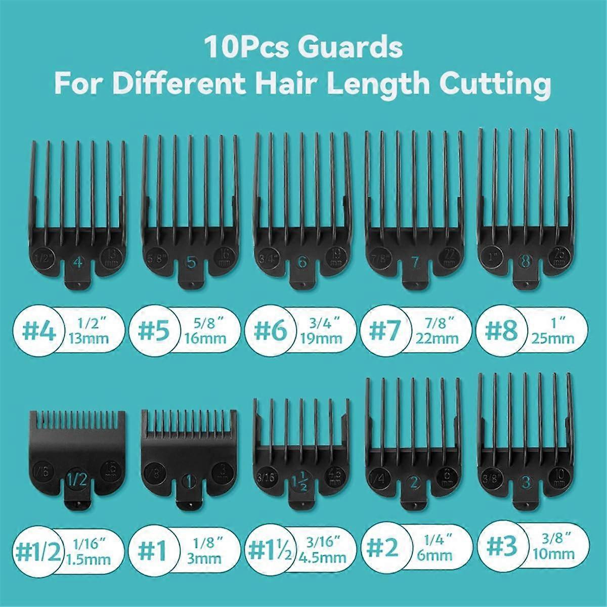 10PCS Clipper Guards Set for Most Clippers and FX870 Clipper Guides ...