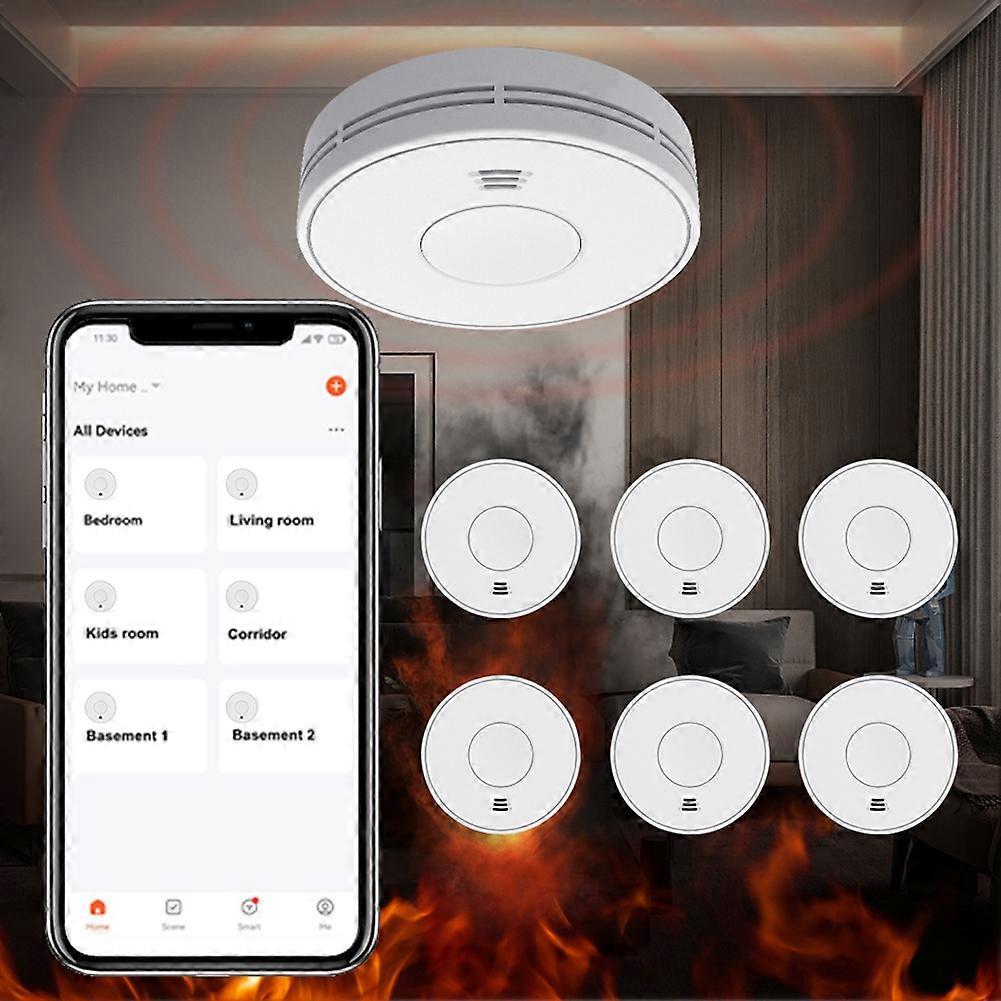 10 Years Battery WiFi Smart Fire Alarm with Tuya & SmartLife Smoke ...