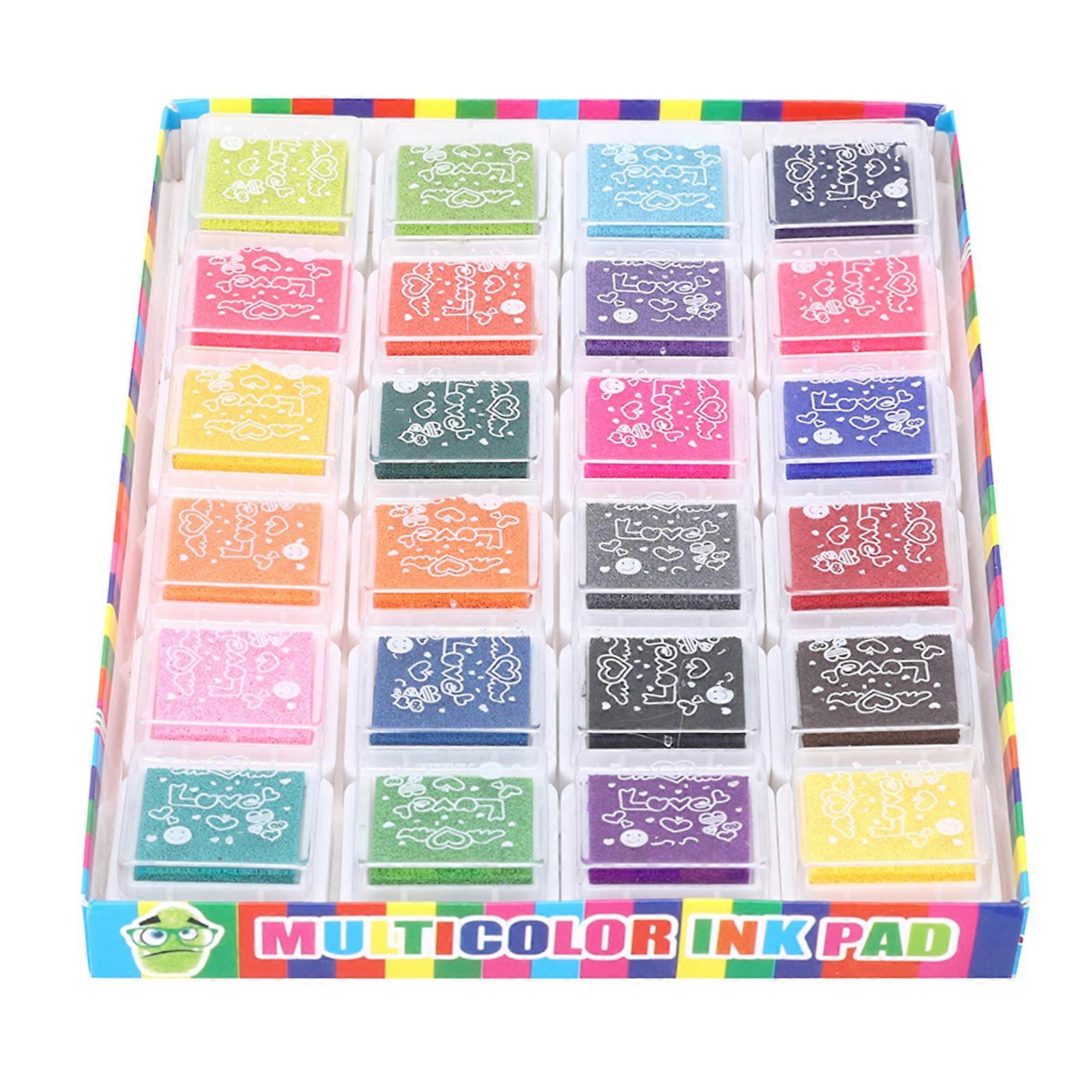 24 Colors Ink Pad Coloured Children Painting Accessory Finger Painting ...