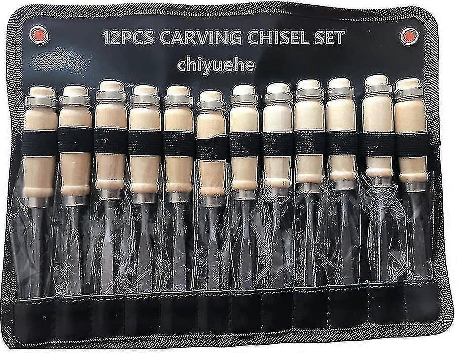 Professional Wood Carving Chisel Set - 12 Piece Sharp Woodworking Tools ...