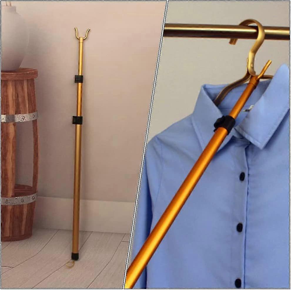 Long Reach Pole Hook Clothes Drying Pole Telescoping Closet Reacher ...