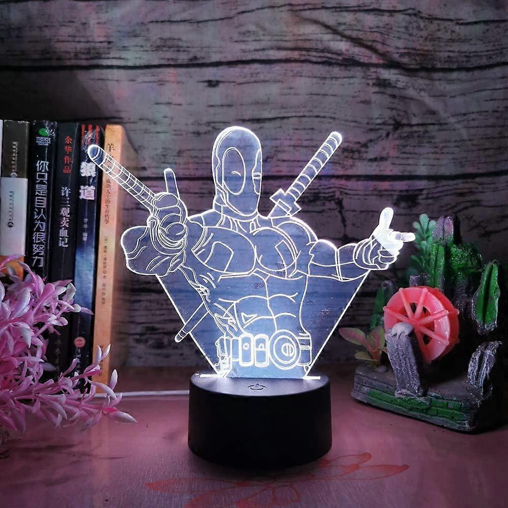 SBSG Deadpool 3D Night Light Lamp Marvel Cool Hero Multicolor Black ...