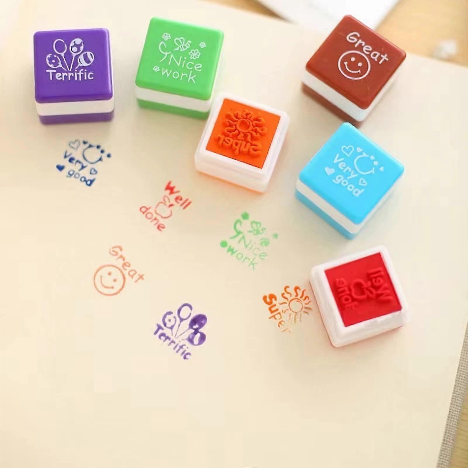 Square Teacher's Stamp, 6 Patterns of self Inking Stamp, Teaching ...