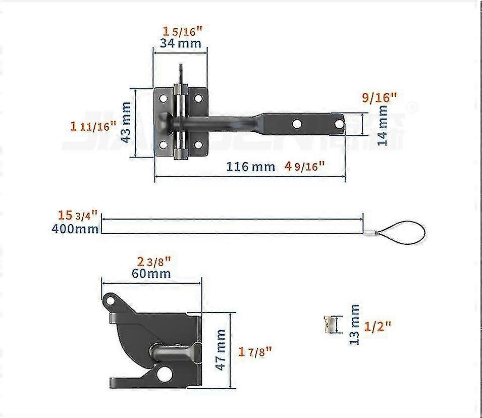 Gate Lock Automatic Lock-metal Bolt Lock-gravity Steel Latch Garden ...