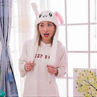 Rabbit Ear Hat Beanie Plush Can Moving Bunny Ears Hat With Lightwhite Rabbit | Fruugo UK