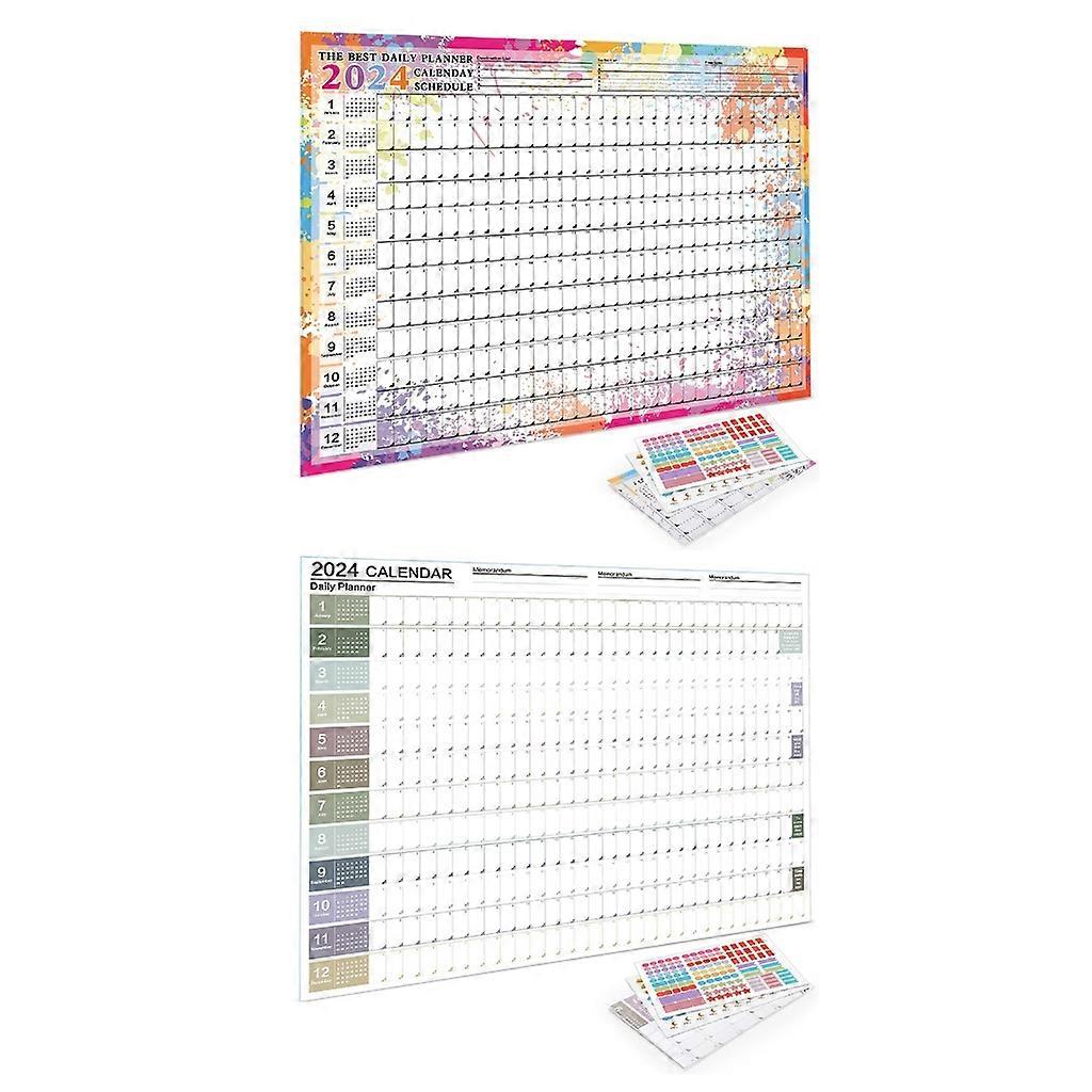 Calendar Planner Sheet 2024 Hanging Wall Calendar Yearly Daily Schedule ...