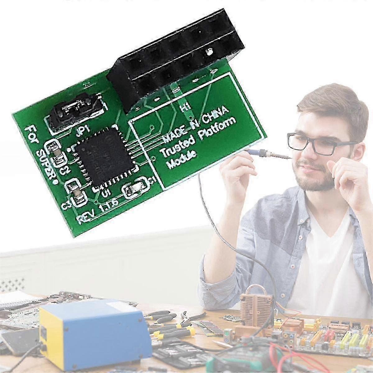 10Pin SPI TPM 2.0 Module Trusted Platform TPM 2.0 Horizontal Trusted ...