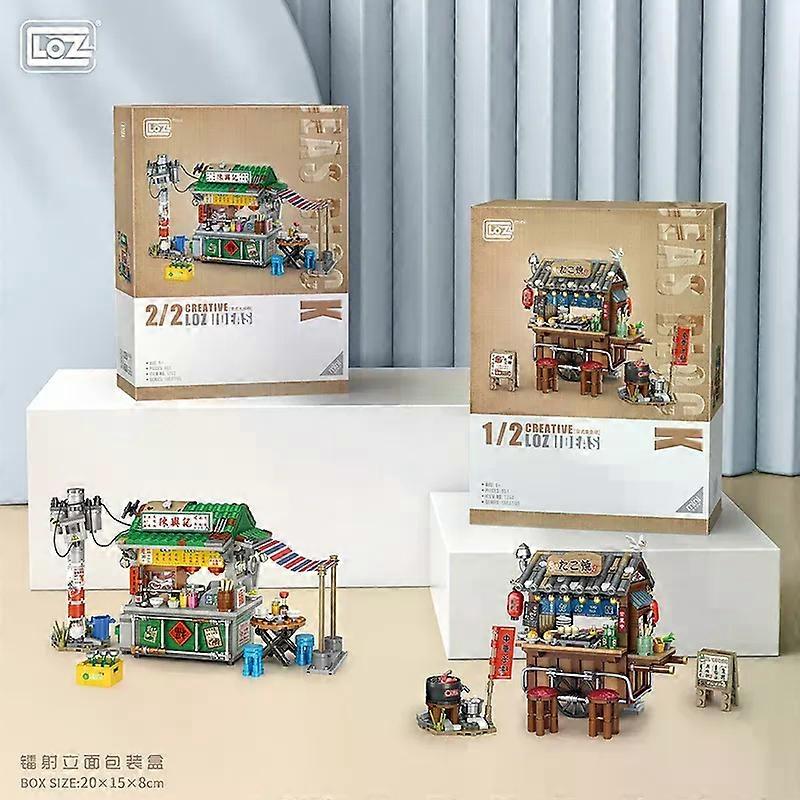 Loz Mini Japanese Takoyaki Street View Building Blocks Style Food Stall Hong Kong Food Store ...