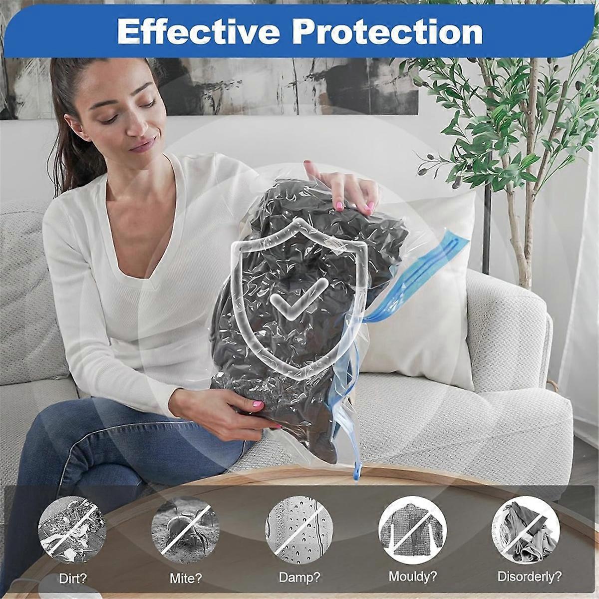 12PCS Travel Vacuum Storage Bags with Electric Pump Vacuum Seal Bags ...