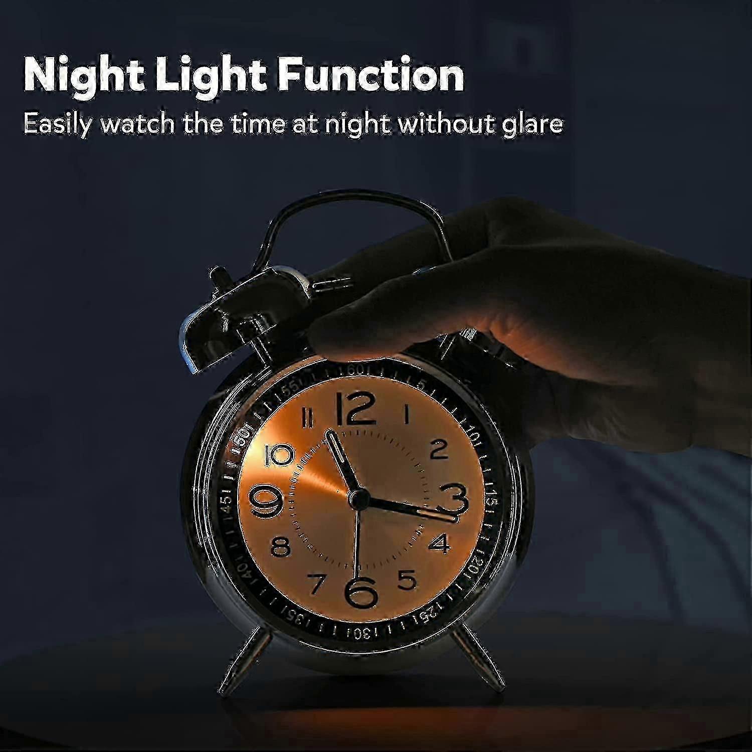 Loud Alarm Clock For Heavy Sleepers Adults,4 Inch Silent Non-ticking ...