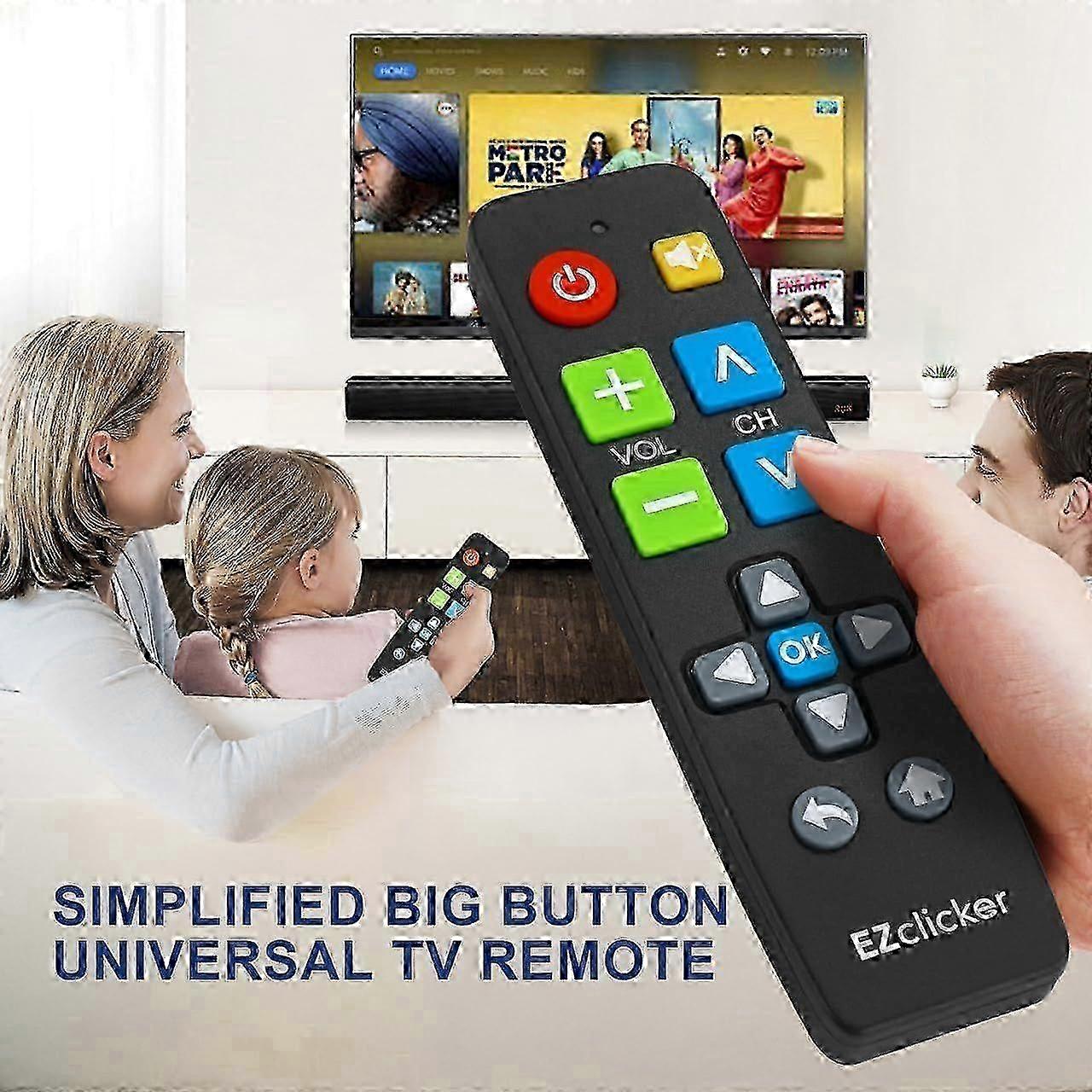 2025 Latest Model Big Button Universal Tv Remote (black) Simple Easy To ...